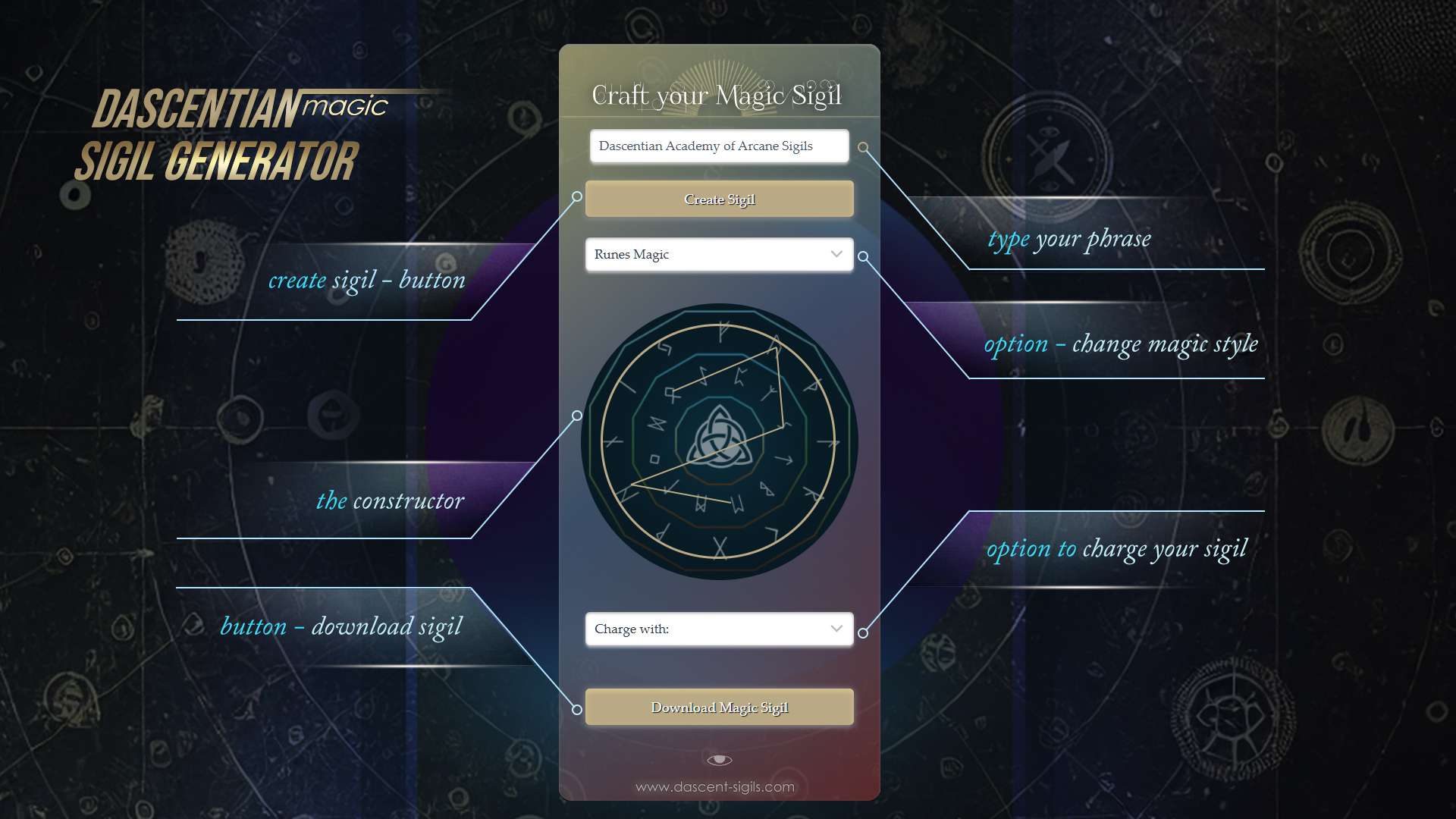 Online Sigil Maker - Dascentian Academy of Arcane Sigils